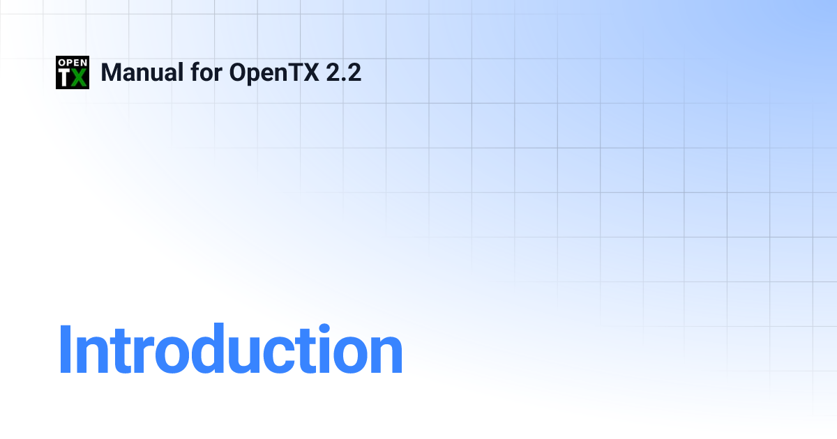 Introduction | Manual for OpenTX 2.2